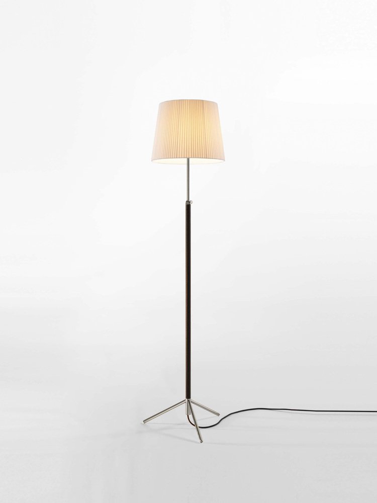 Natural and Chrome Label G3 Floor Lamp by Jaume Sans for sale at Pamono