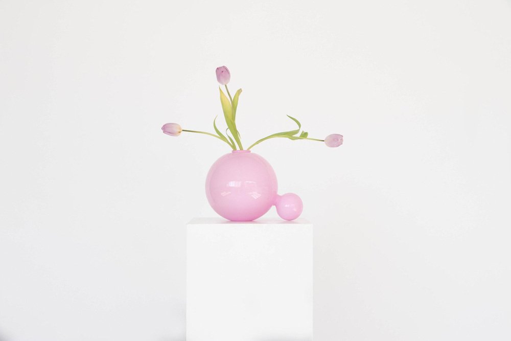 Opaque Pink Double Bubble Vases by Valeria Vasi, Set of 7 for sale at ...