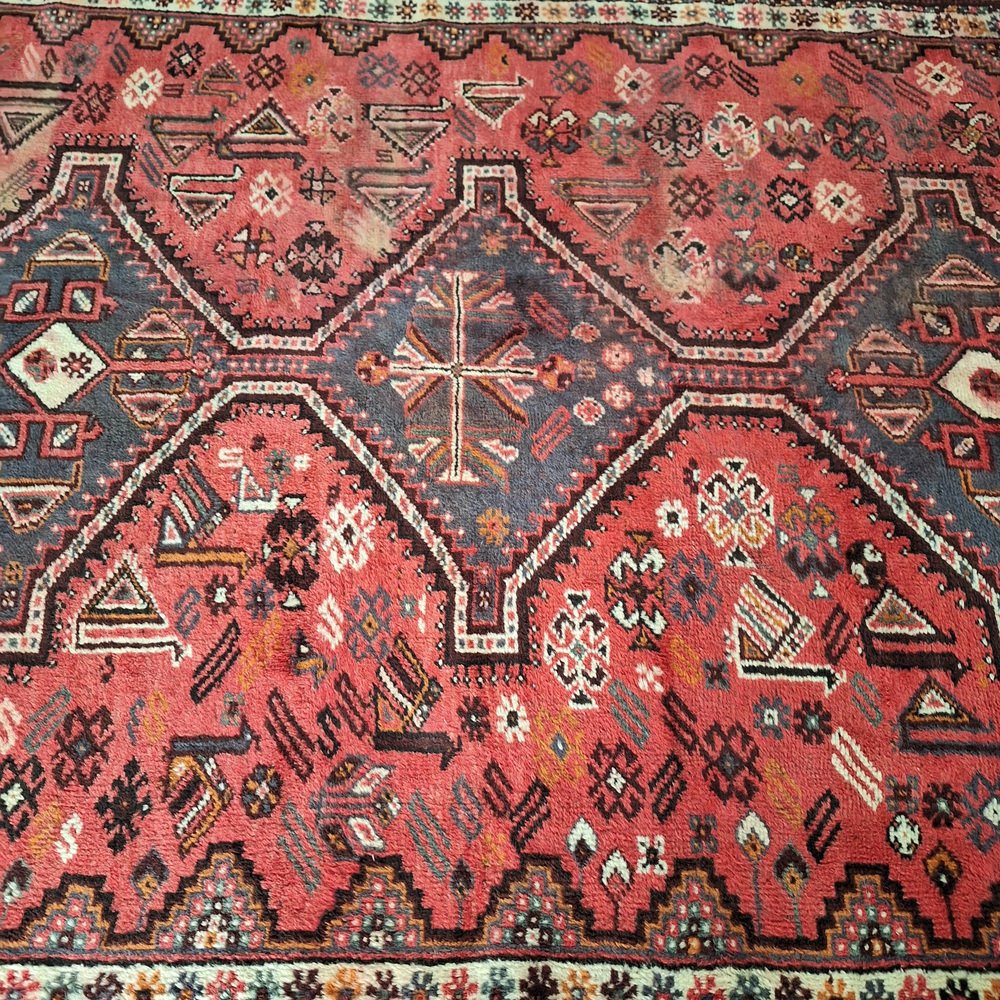 Large Vintage Middle Eastern Shiraz Nomadic Rug, 1970s for sale at Pamono