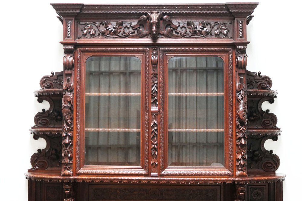 Large French Hunt Cabinet in Oak attributed to Alexander Roux, 1870s ...