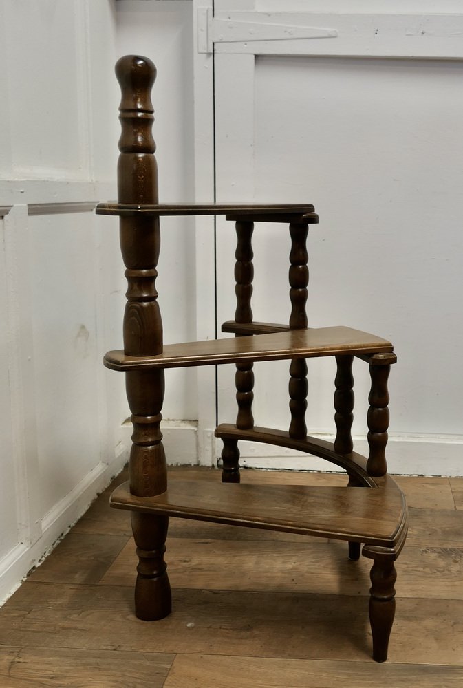 Spiral Library Steps with Turned Supports, 1960s for sale at Pamono