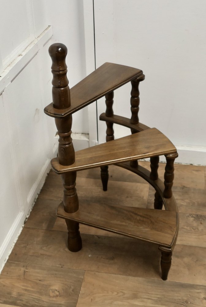 Spiral Library Steps with Turned Supports, 1960s for sale at Pamono