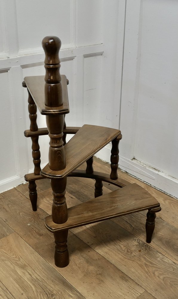 Spiral Library Steps with Turned Supports, 1960s for sale at Pamono