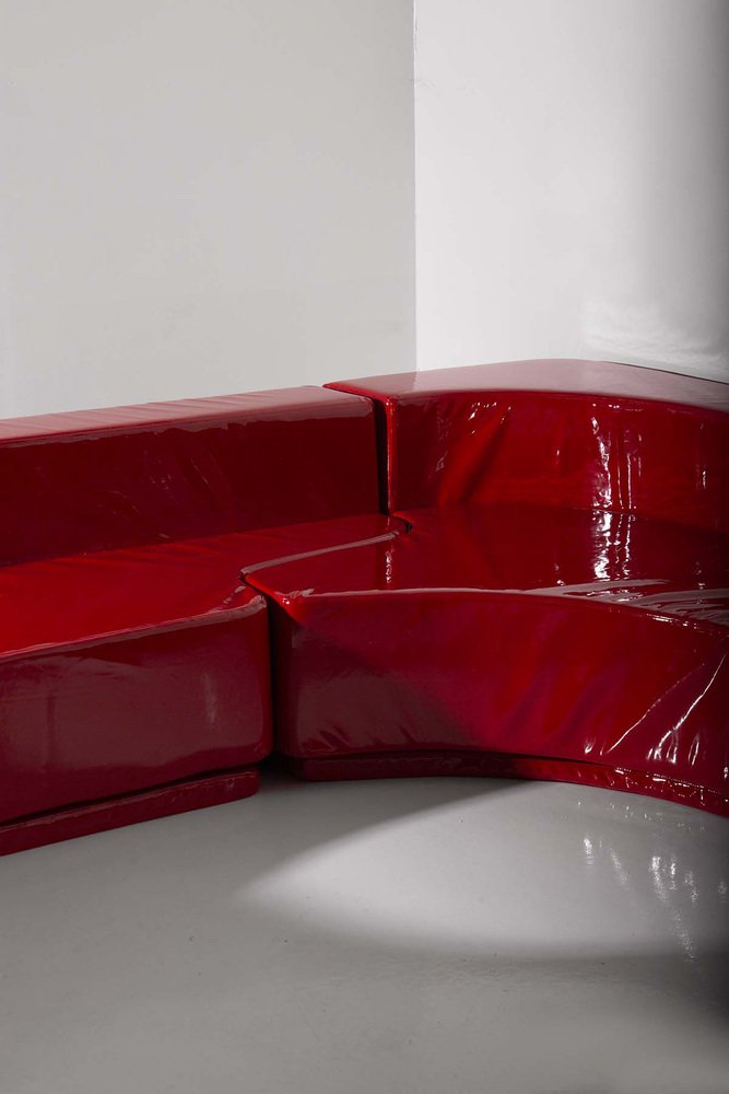 Italian Red Lara Sofa by Noti Massari, Roberto Pamio, and Renato Toso ...