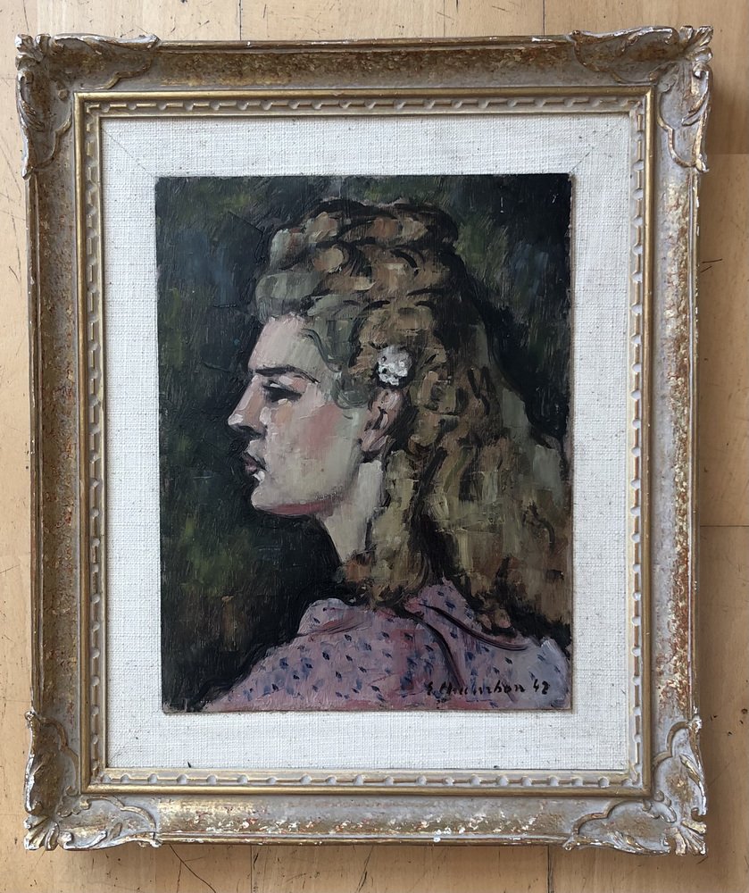 Emile-François Chambon, Young Blonde Woman, 1942, Oil on Canvas, Framed ...