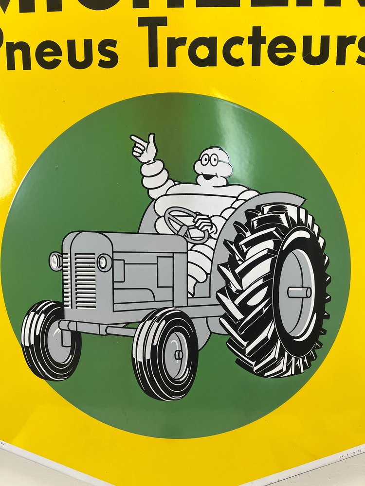 Michelin Tractor Sign in Enamel and Metal, 1960s for sale at Pamono