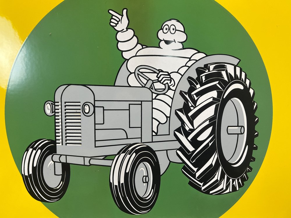 Michelin Tractor Sign in Enamel and Metal, 1960s for sale at Pamono
