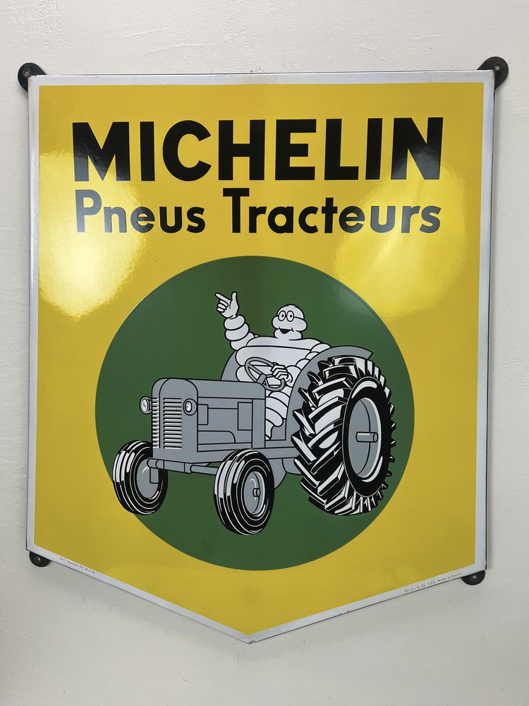 Michelin Tractor Sign in Enamel and Metal, 1960s for sale at Pamono