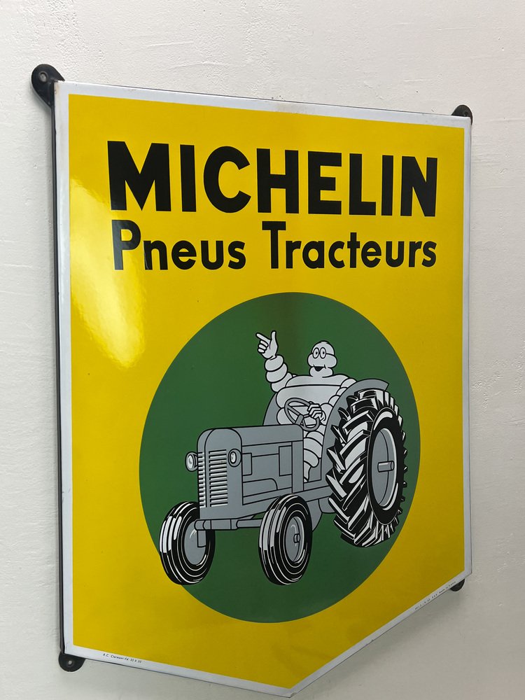 Michelin Tractor Sign in Enamel and Metal, 1960s for sale at Pamono