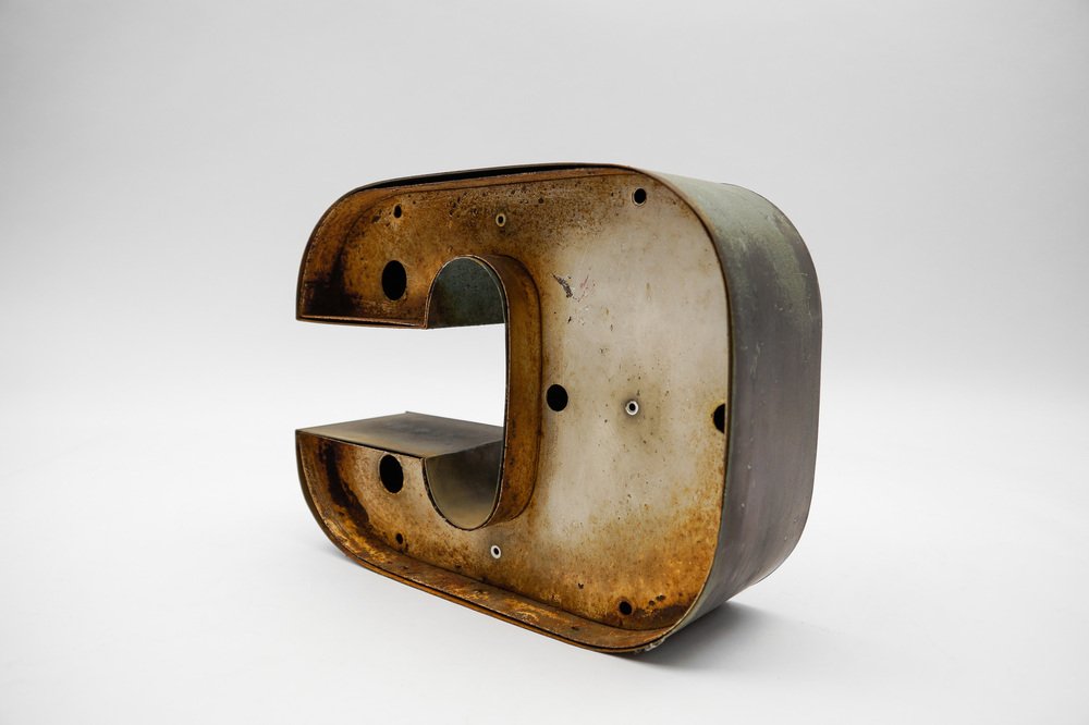 Mid-Century Modern Patinated Copper Letter C, Germany, 1960s-1970s for ...