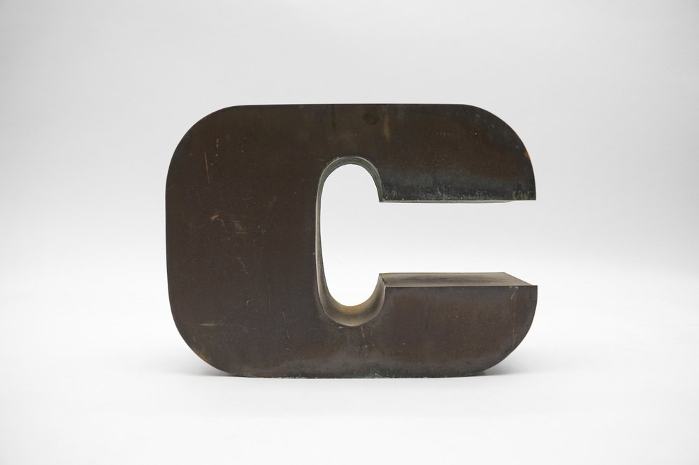 Mid-Century Modern Patinated Copper Letter C, Germany, 1960s-1970s for ...