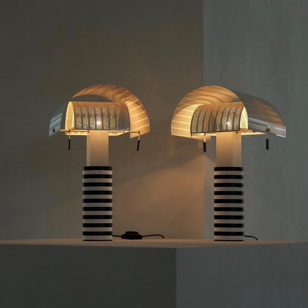 Vintage Shogun Table Lamps attributed to Mario Botta for Artemide, 1986 ...