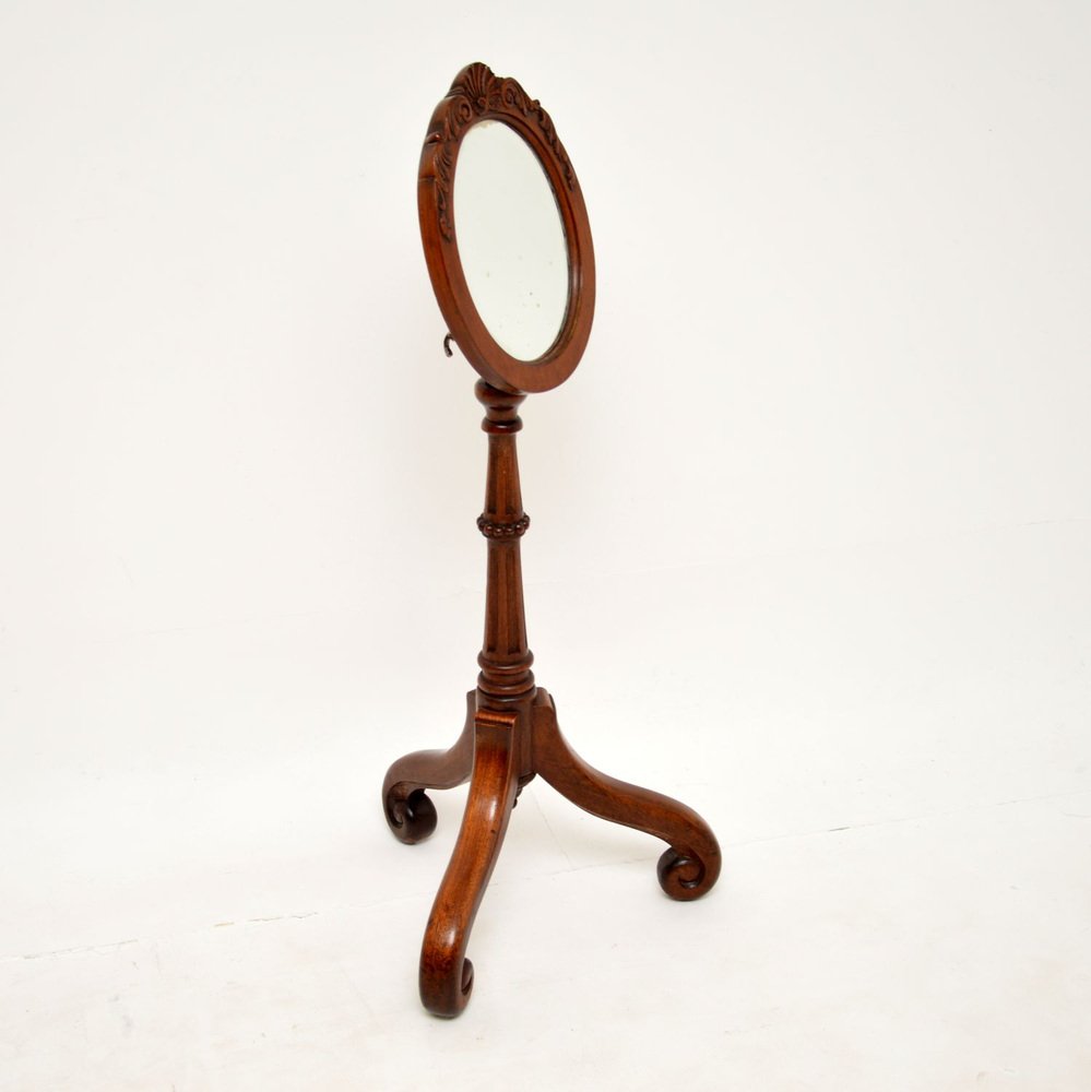 Antique Victorian Carved Shaving Mirror, 1880s for sale at Pamono