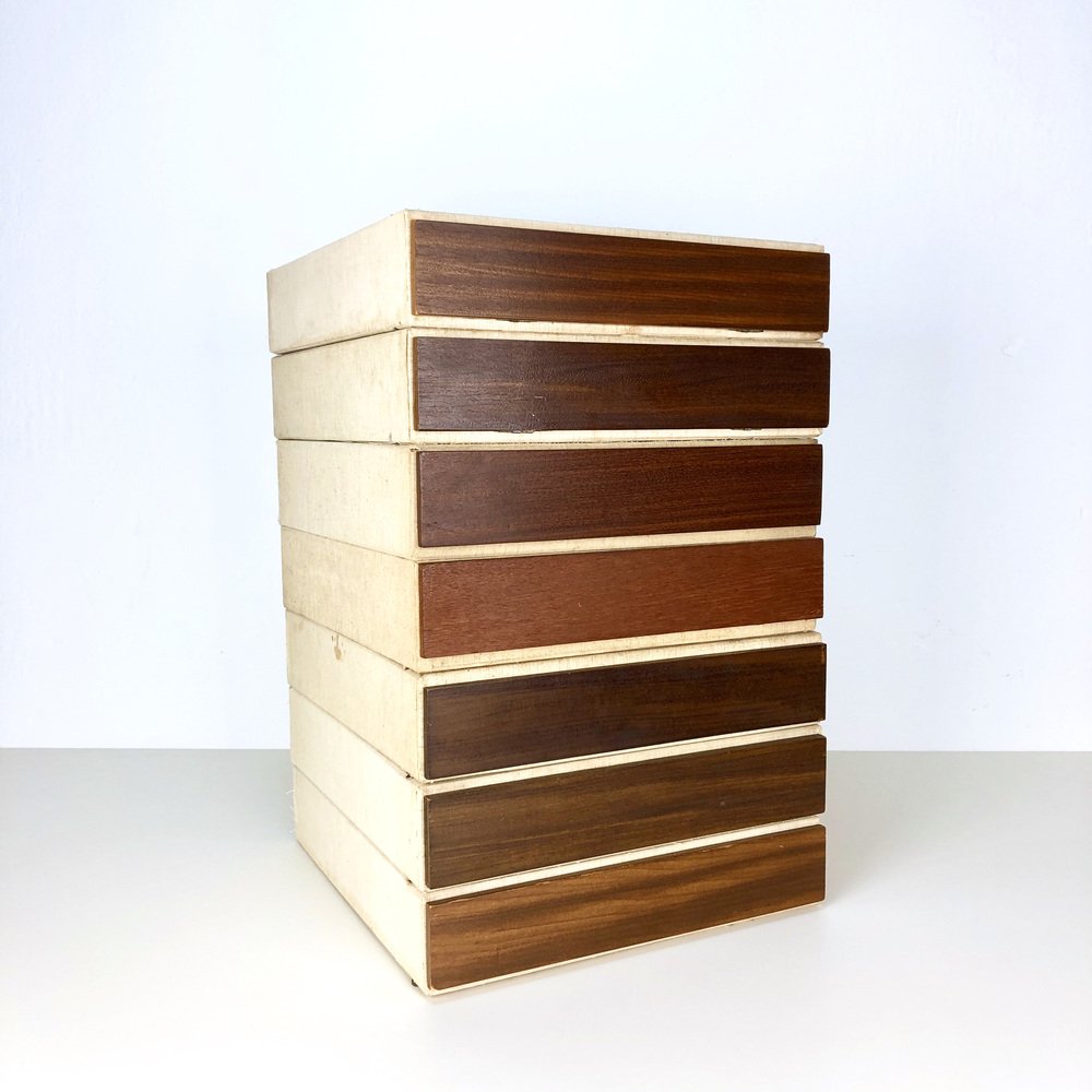 Vintage Storage Boxes for Records, 1960s, Set of 7 for sale at Pamono