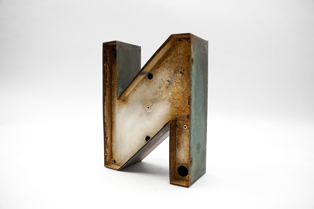 Mid-Century Modern Patinated Copper Letter Z, 1960s for sale at Pamono