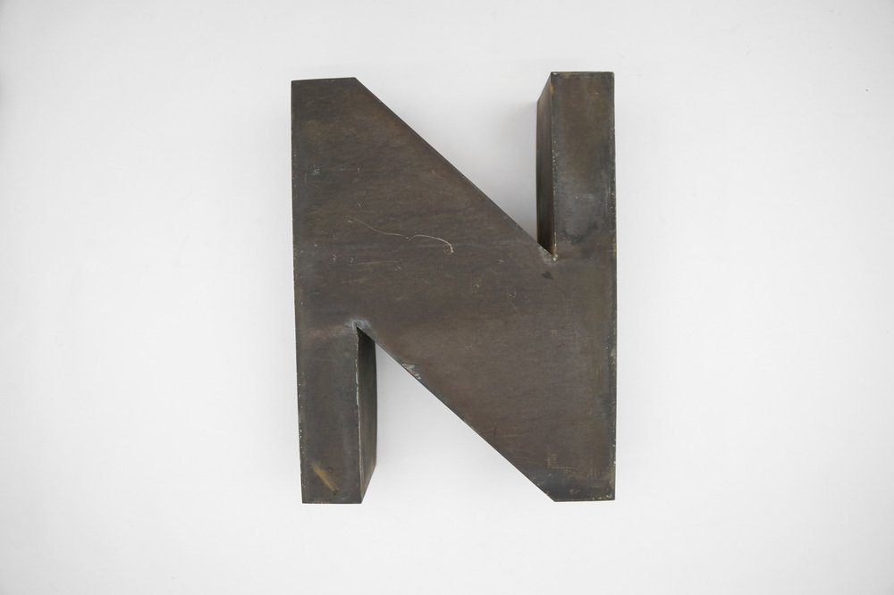 Mid-Century Modern Patinated Copper Letter Z, 1960s for sale at Pamono