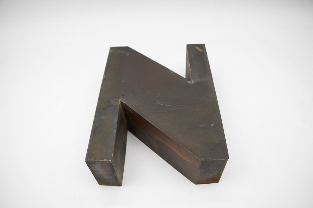 Mid-Century Modern Patinated Copper Letter Z, 1960s for sale at Pamono