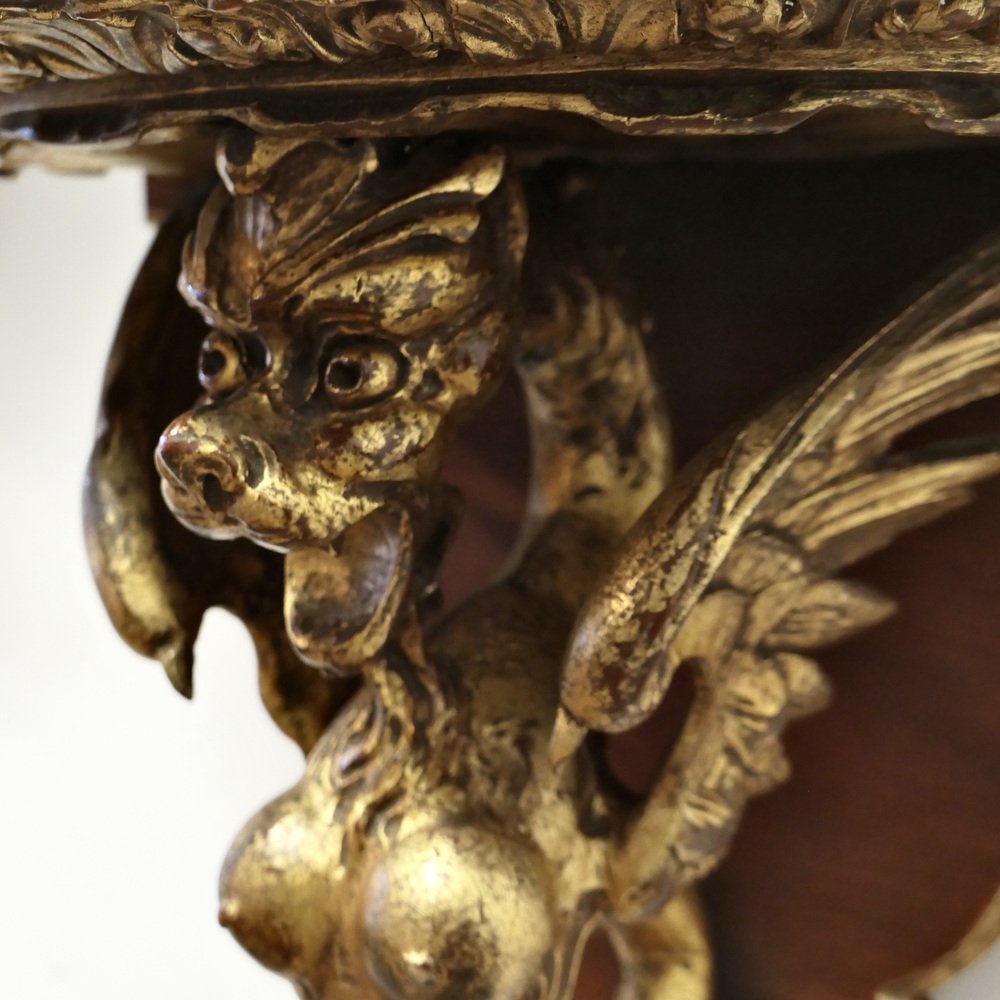 Large Italian Carved Gilt Wall Brackets, 1800s, Set of 2 for sale at Pamono