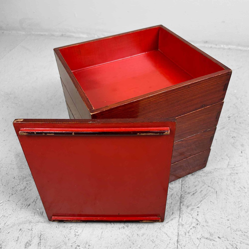 Early Shōwa Urushi Jūbako Wooden Stacking Boxes, Japan, 1930s for sale ...