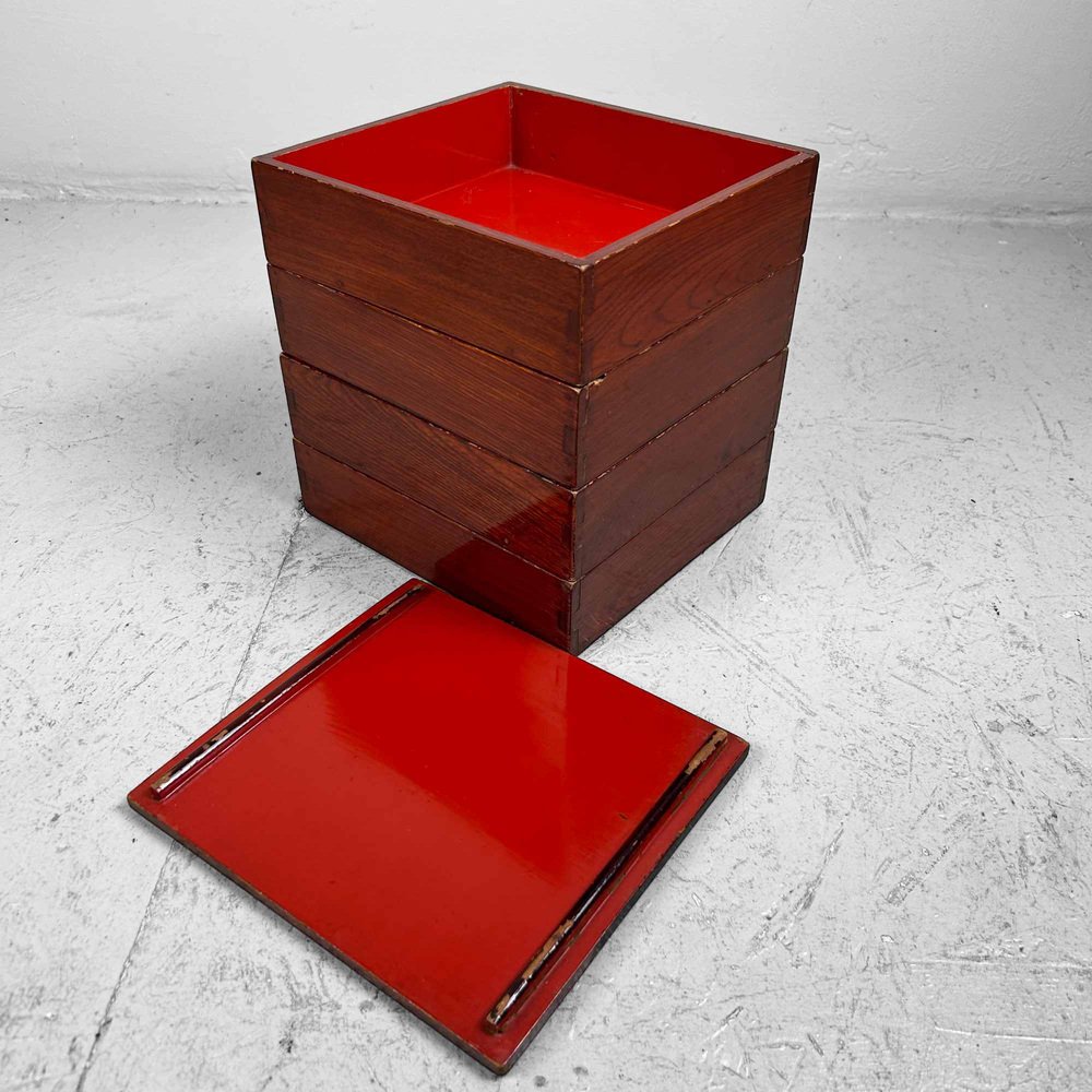 Early Shōwa Urushi Jūbako Wooden Stacking Boxes, Japan, 1930s for sale ...