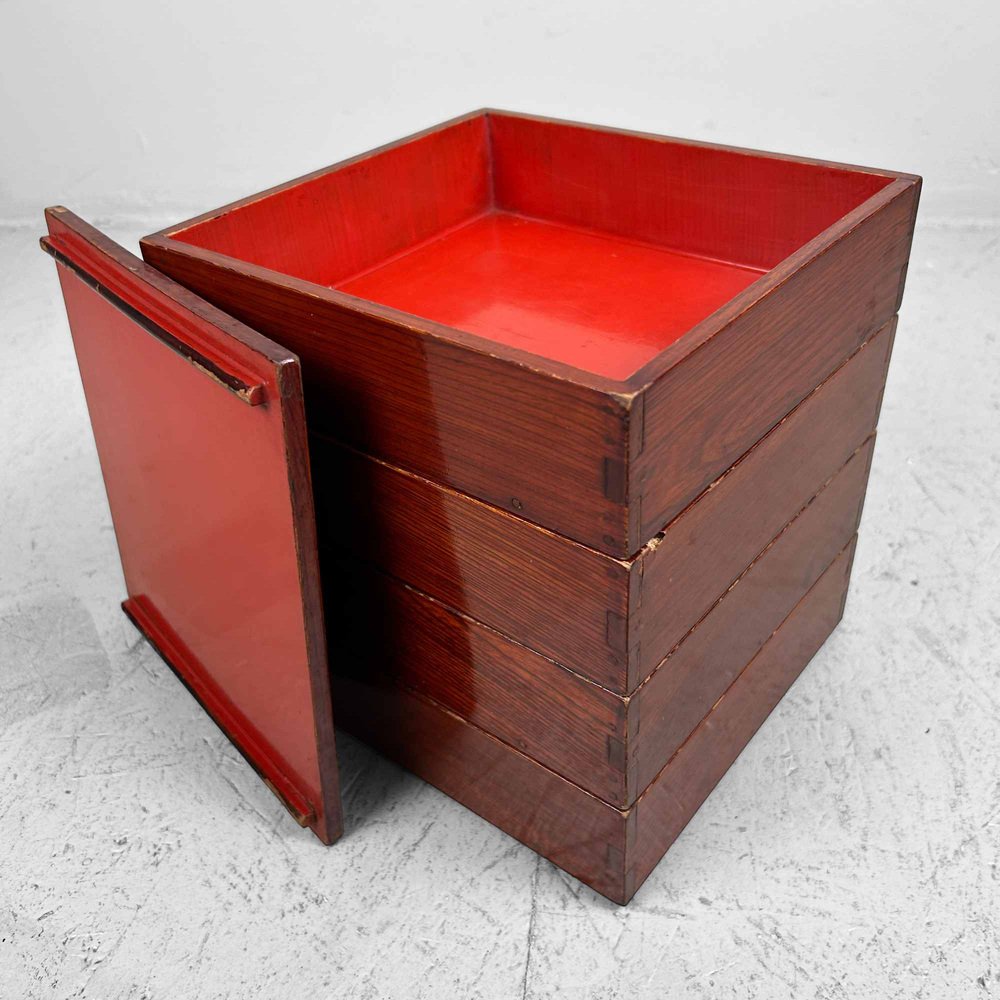 Early Shōwa Urushi Jūbako Wooden Stacking Boxes, Japan, 1930s for sale ...