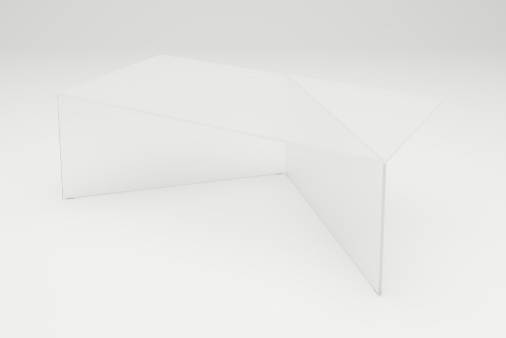 White Satin Glass Poly Square Coffe Table by Sebastian Scherer for sale ...