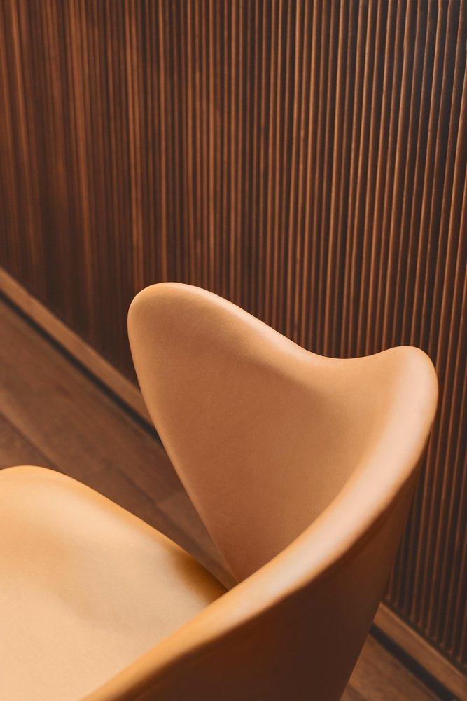 Brown Leather Leave Chair by Lassen for sale at Pamono