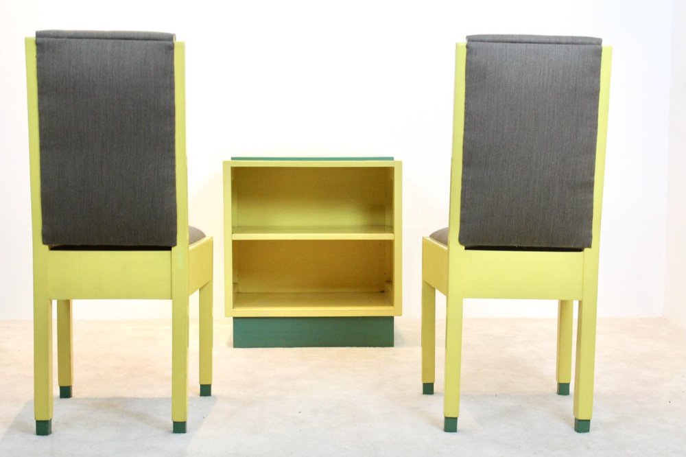 Dutch Modernism Chairs and Cabinet by Jan den Drijver for De Stijl ...