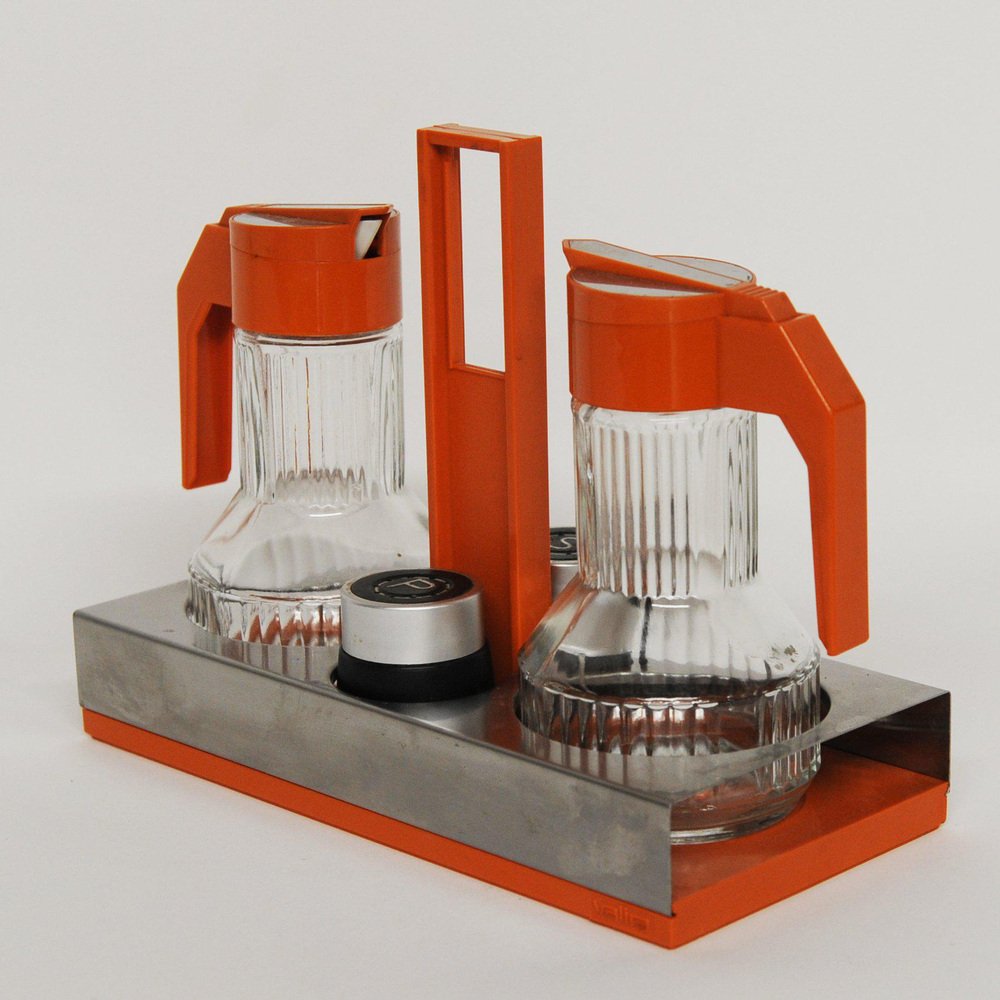 Orange Cruet Set attributed to Valira Spain, 1970s, Set of 5 for sale ...