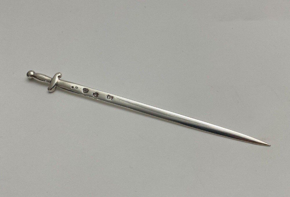 Antique Meat Pick Hastelet Silver Sword for sale at Pamono