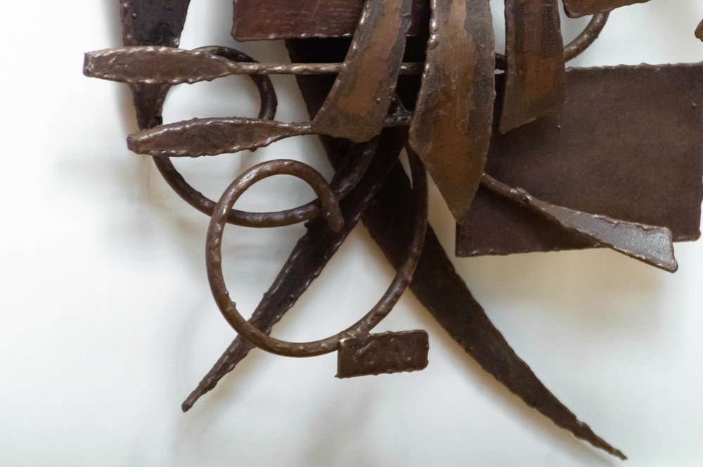 Belgian Brutalist Metal Welder Wall Art Sculpture, 1960s for sale at Pamono