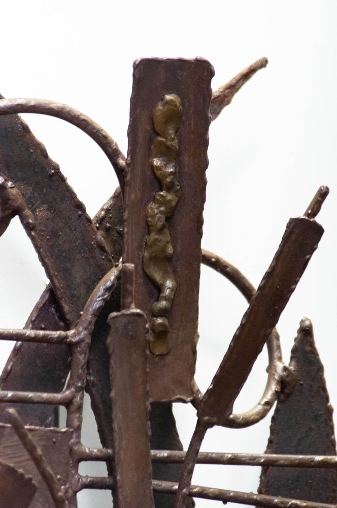 Belgian Brutalist Metal Welder Wall Art Sculpture, 1960s for sale at Pamono