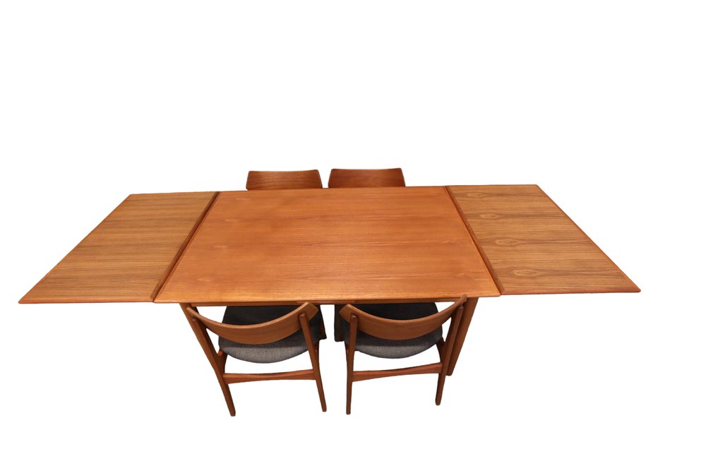 Danish Dining Table in Teak with Double Pull-Out Tops, 1960s for sale ...