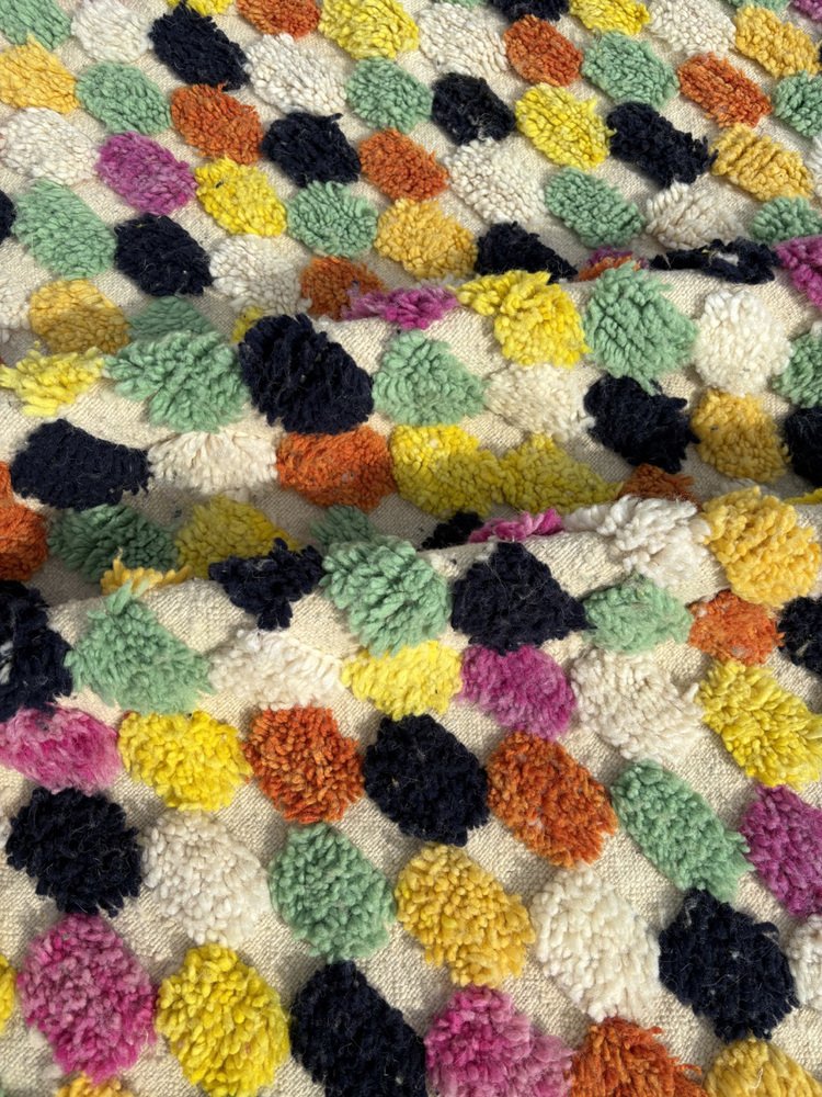 Moroccan Modern Colorful Dots Area Rug, 2000s for sale at Pamono