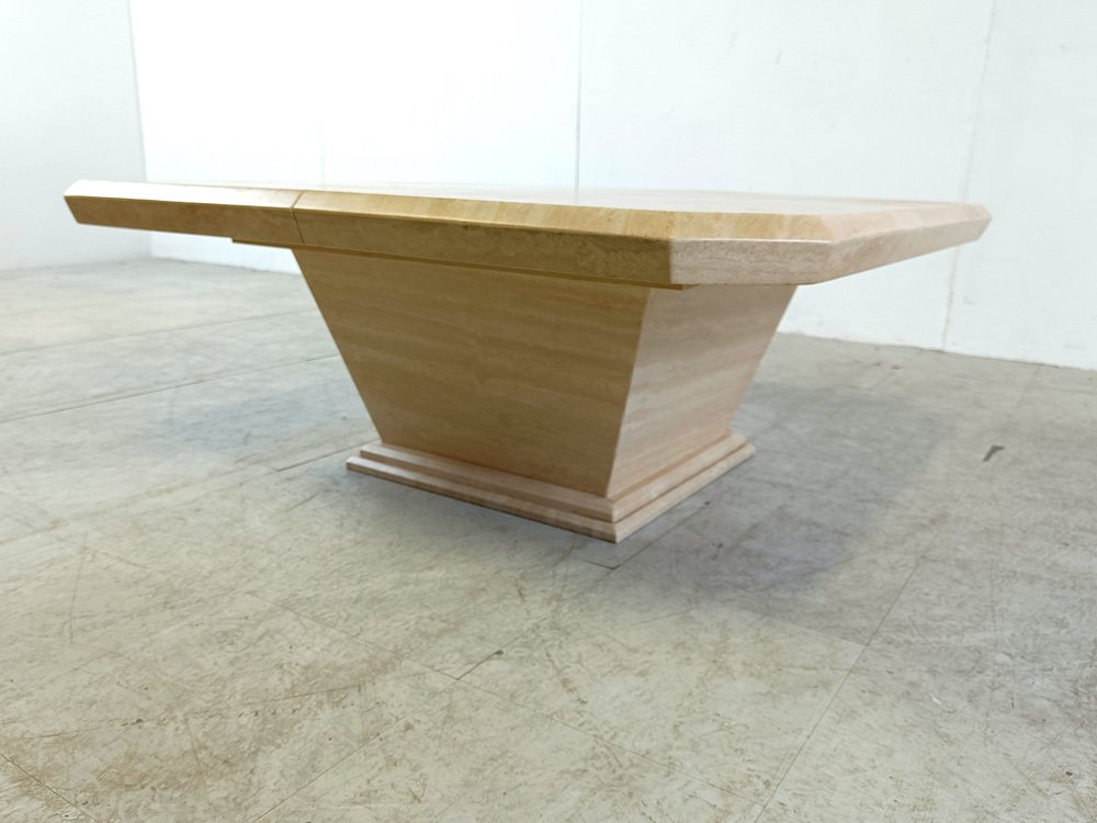 Vintage Travertine Hidden Bar Coffee Table, 1970s for sale at Pamono