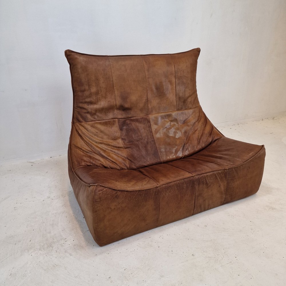 The Rock Sofa in Brown Leather by Gerard Van Den Berg, 1970s for sale ...
