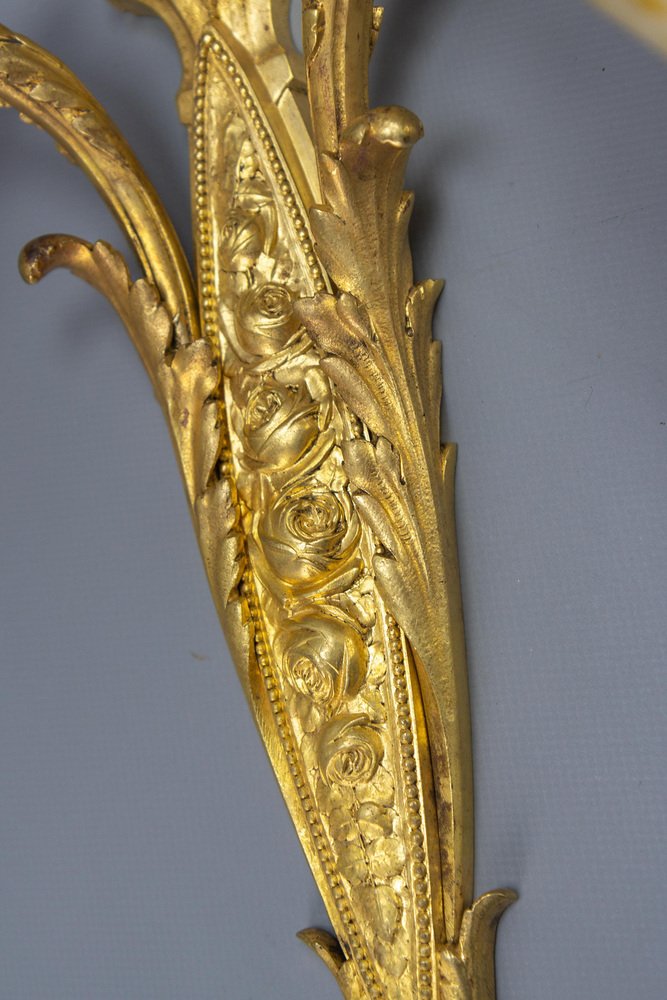 French Louis XVI Style Bronze and Glass Sconces, 1890s, Set of 2 for ...