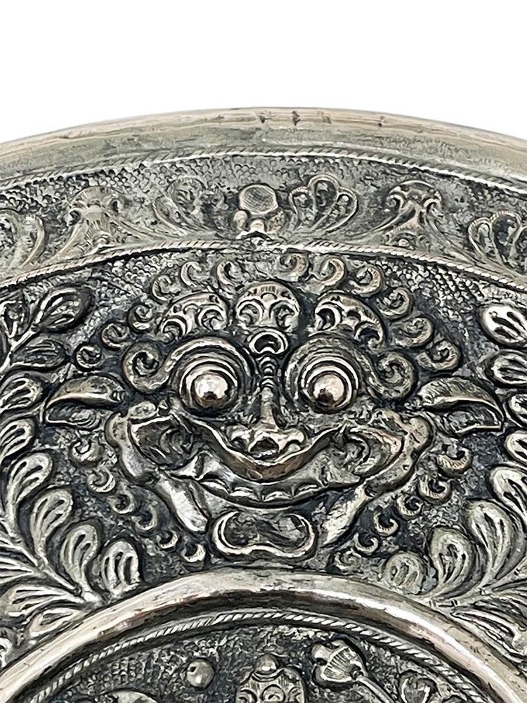 Balinese Yogya Silver Oval Dish with Scene of Indonesian God and ...
