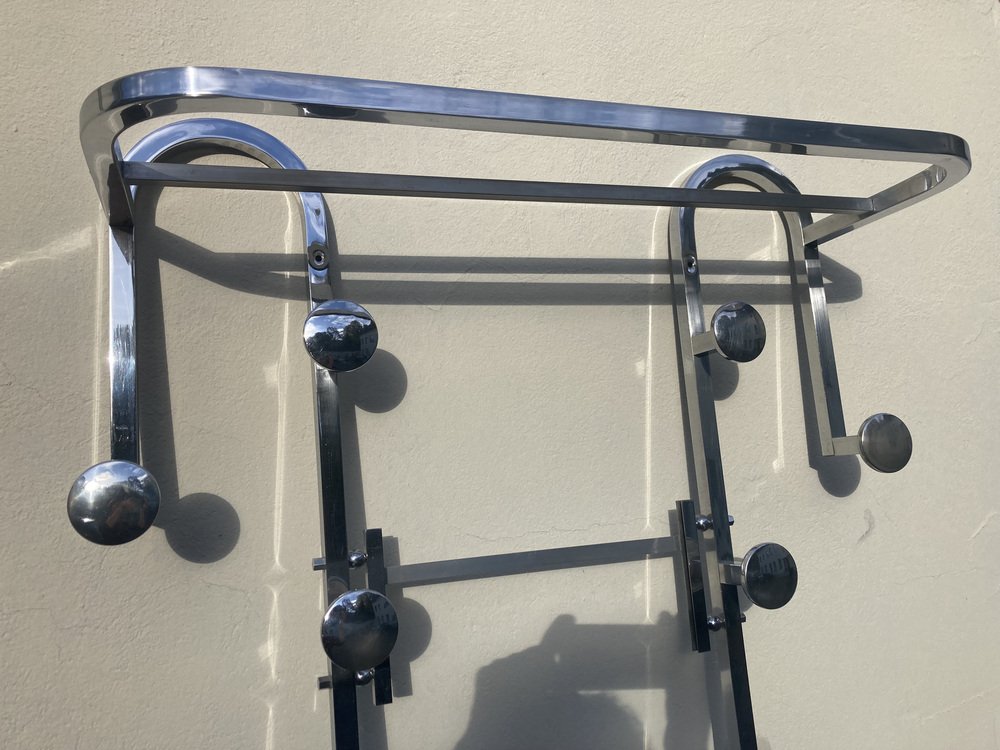 French Art Deco Chrome-Plated Coat Rack, 1930s for sale at Pamono