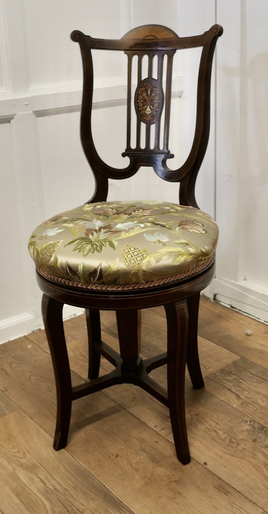 Lyre Back Revolving Cello Chair, 1890s for sale at Pamono