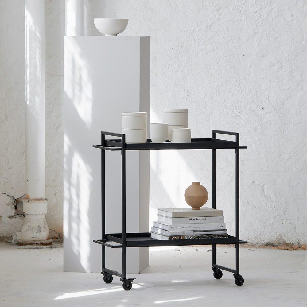 Black Bauhaus Trolley by Kristina Dam Studio for sale at Pamono