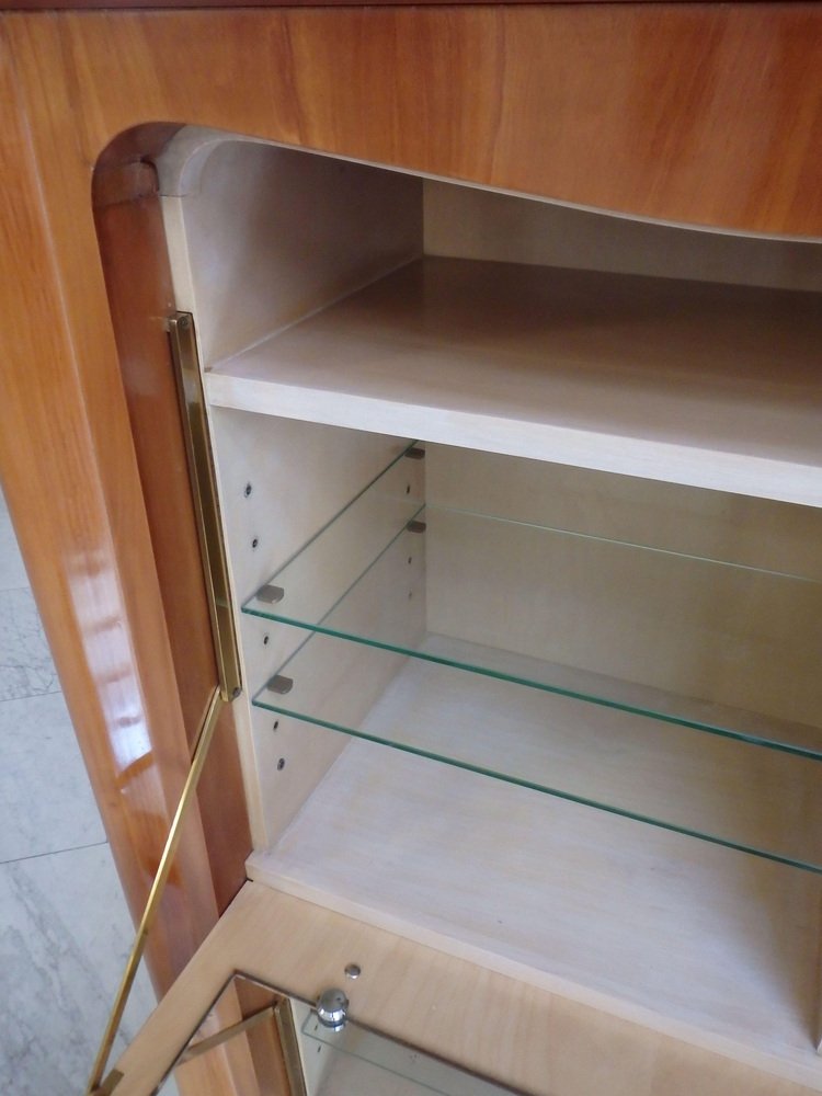 Bar Cabinet in Birch with Veneered Doors, Paris, 1940s for sale at Pamono