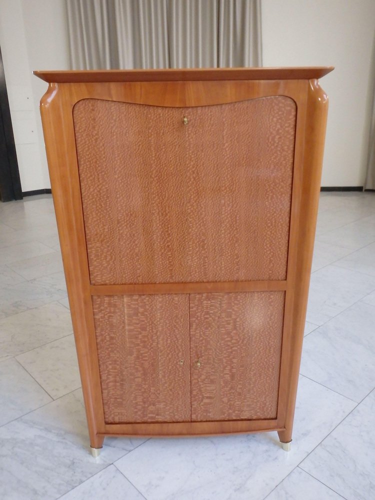Bar Cabinet in Birch with Veneered Doors, Paris, 1940s for sale at Pamono