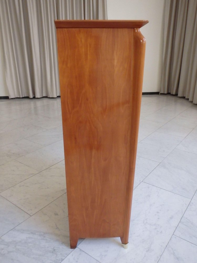 Bar Cabinet in Birch with Veneered Doors, Paris, 1940s for sale at Pamono