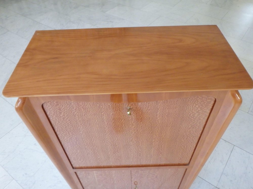 Bar Cabinet in Birch with Veneered Doors, Paris, 1940s for sale at Pamono