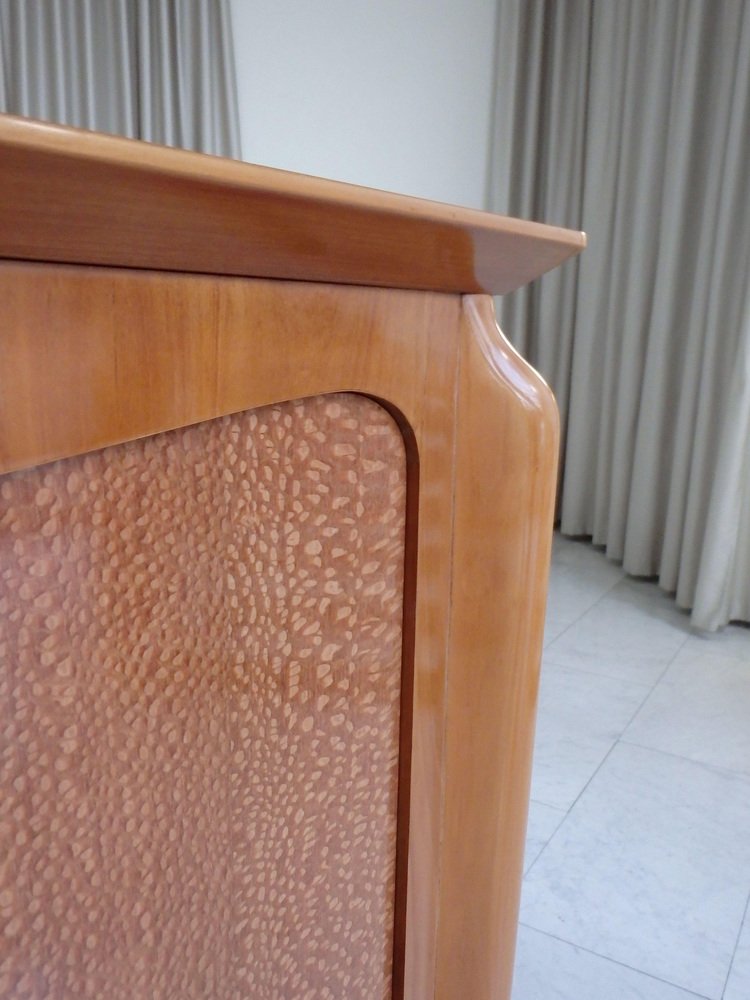 Bar Cabinet in Birch with Veneered Doors, Paris, 1940s for sale at Pamono