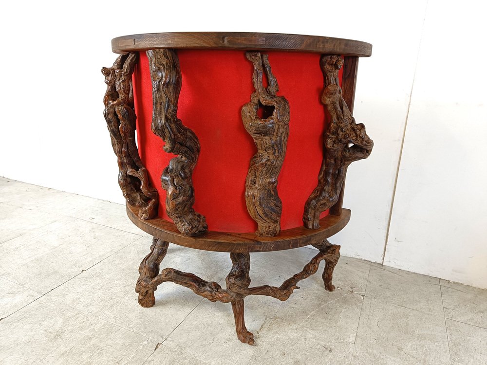 Vintage Vine Wood Branch Bar with Stools, 1950s, Set of 4 for sale at ...