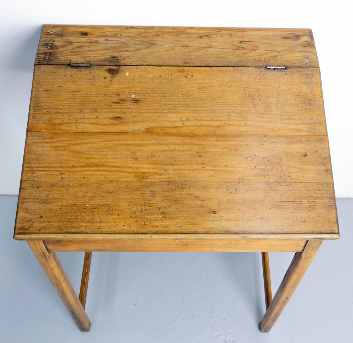 Early 20th Century Student Pine Writing Table with Slant Top, France ...