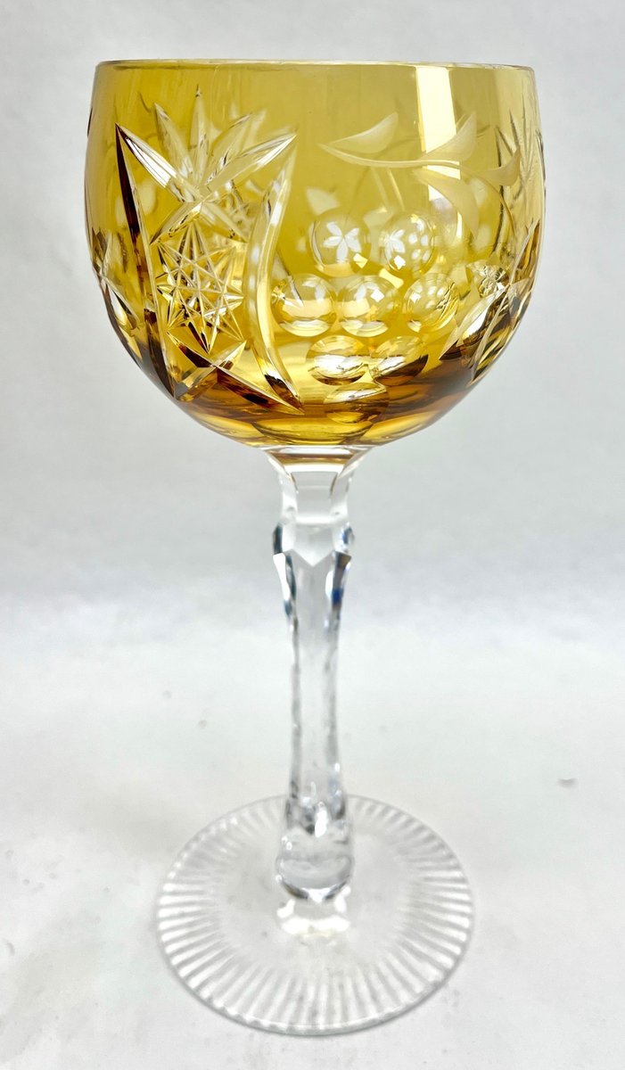 Crystal Stem Glasses With Overlay Cut To Clear From Nachtmann 1950s Set Of 6 For Sale At Pamono