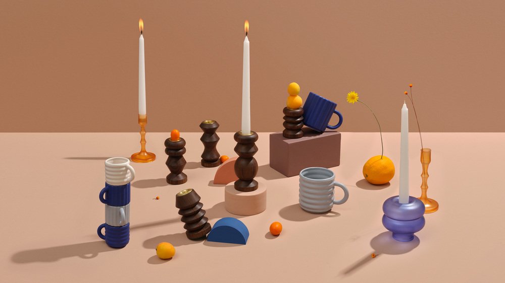 Familia Candleholders by Bilge Nur Saltik for Form&Seek, Set of 5 for ...